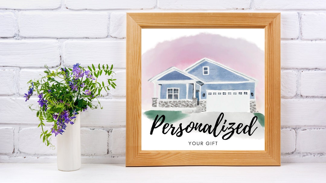 Watercolor Printable Home Portrait | Water Color House, Custom Home ...