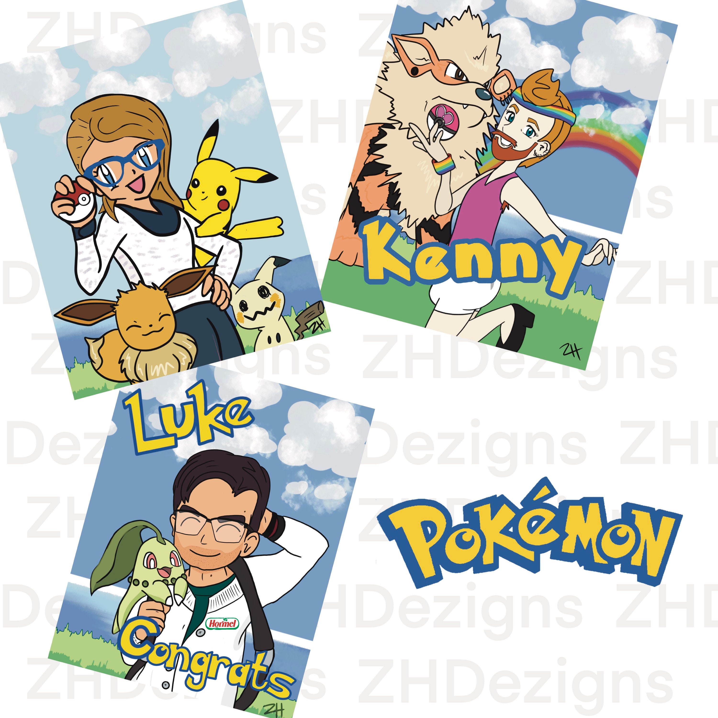 Pokémon Digital Download Portraits for Unforgettable Printable Gifts - Etsy