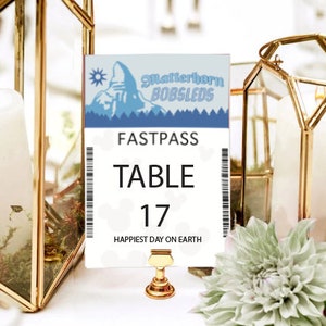 Printable Theme Park Wedding Table Number Fillable Templates: Digital ...