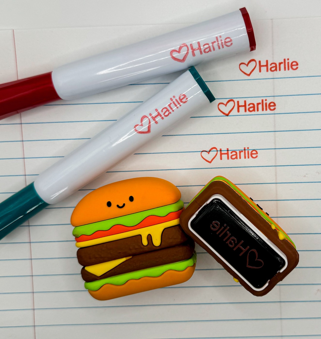 Kids Clothing Labels Stamp, Fabric Ink for Daycare, Kids' Name Clothes ...