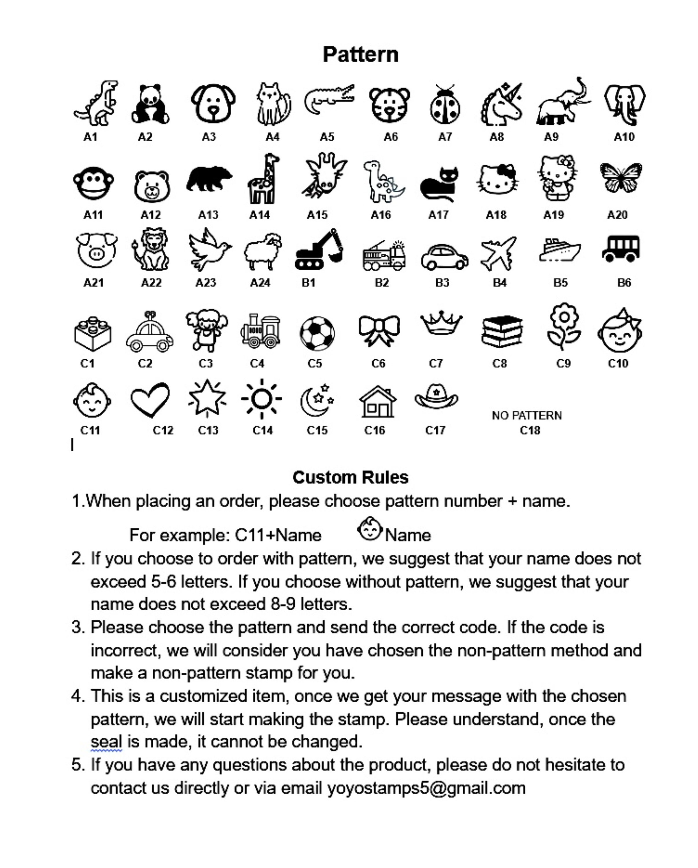 Kids Clothing Labels Stamp and Fabric Ink for Daycare or Camp, Children ...