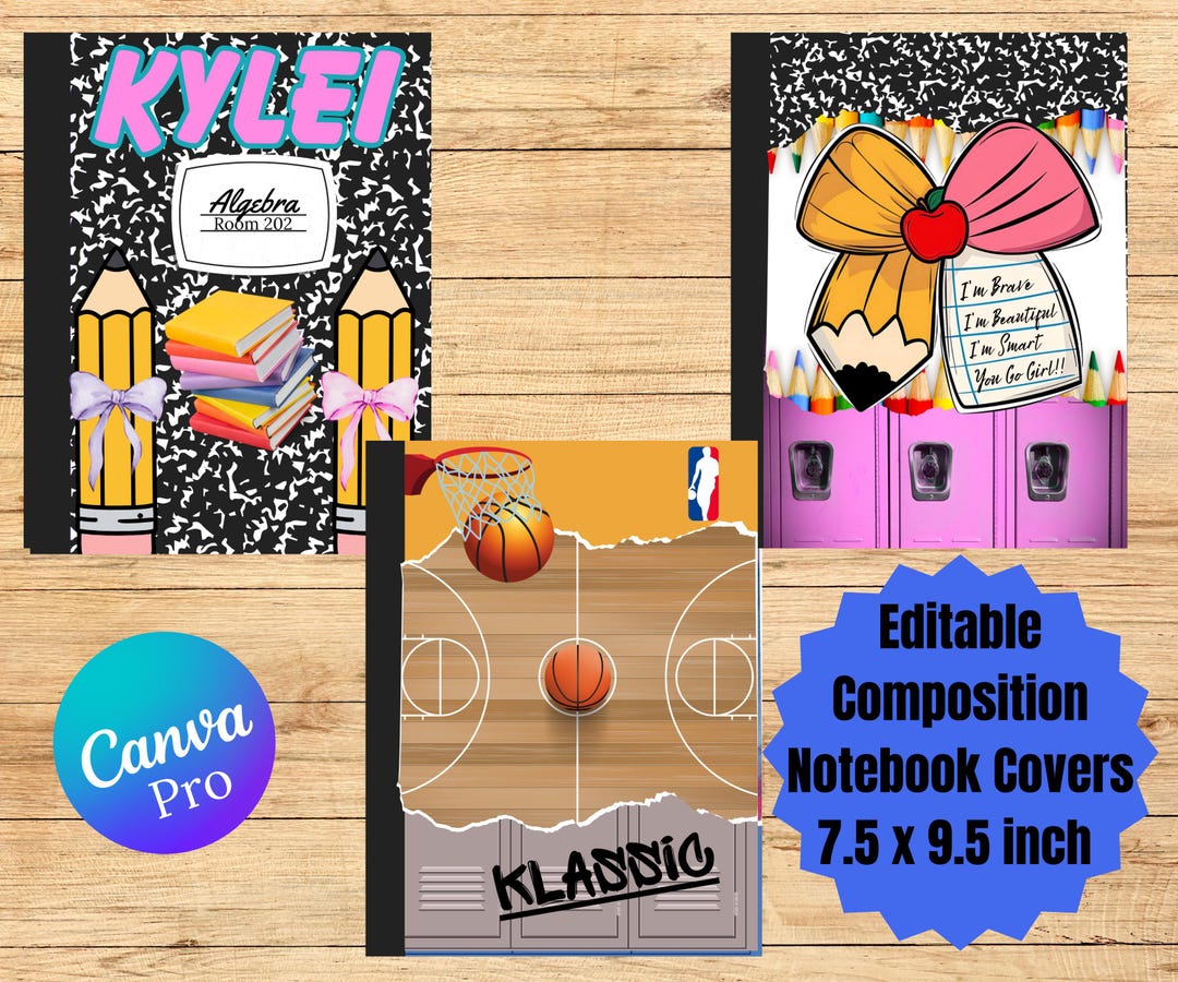 9 Composition Notebook Cover| Editable Composition Notebook Cover| Back ...