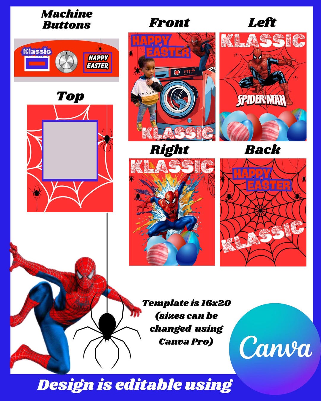 EASTER Laundry WASHER Machine 16x20, Washer Machine, Easter 2025 ...