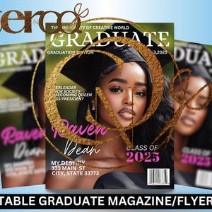 7 Graduation Magazine Templates Editable in Canva, 2025 Graduation Fan ...