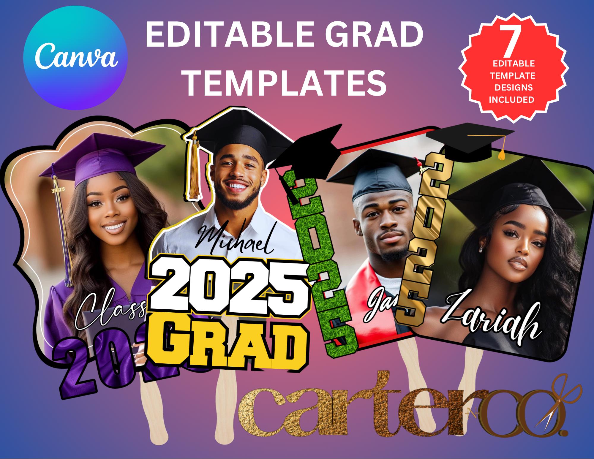 7 Graduation Fan Templates Editable in Canva, 2025 & 2026 Graduation ...