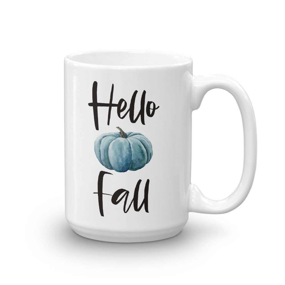 Fall Autumn Coffee Mugs Hello Fall Coffee Mug Cute Fall - Etsy