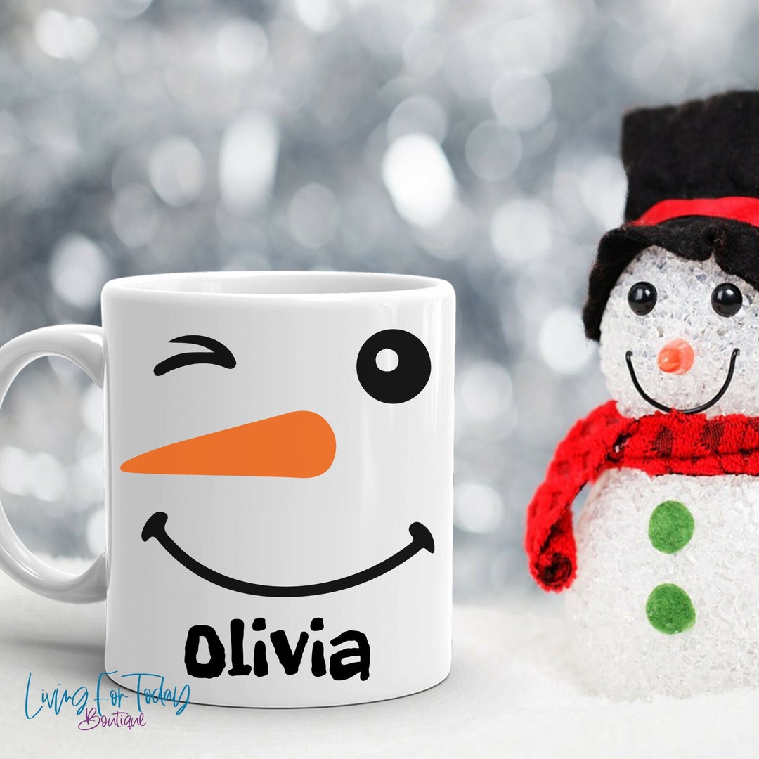 Custom Snowman Mug, Secret Santa Gift, Snowman Face Mug, Personalized ...