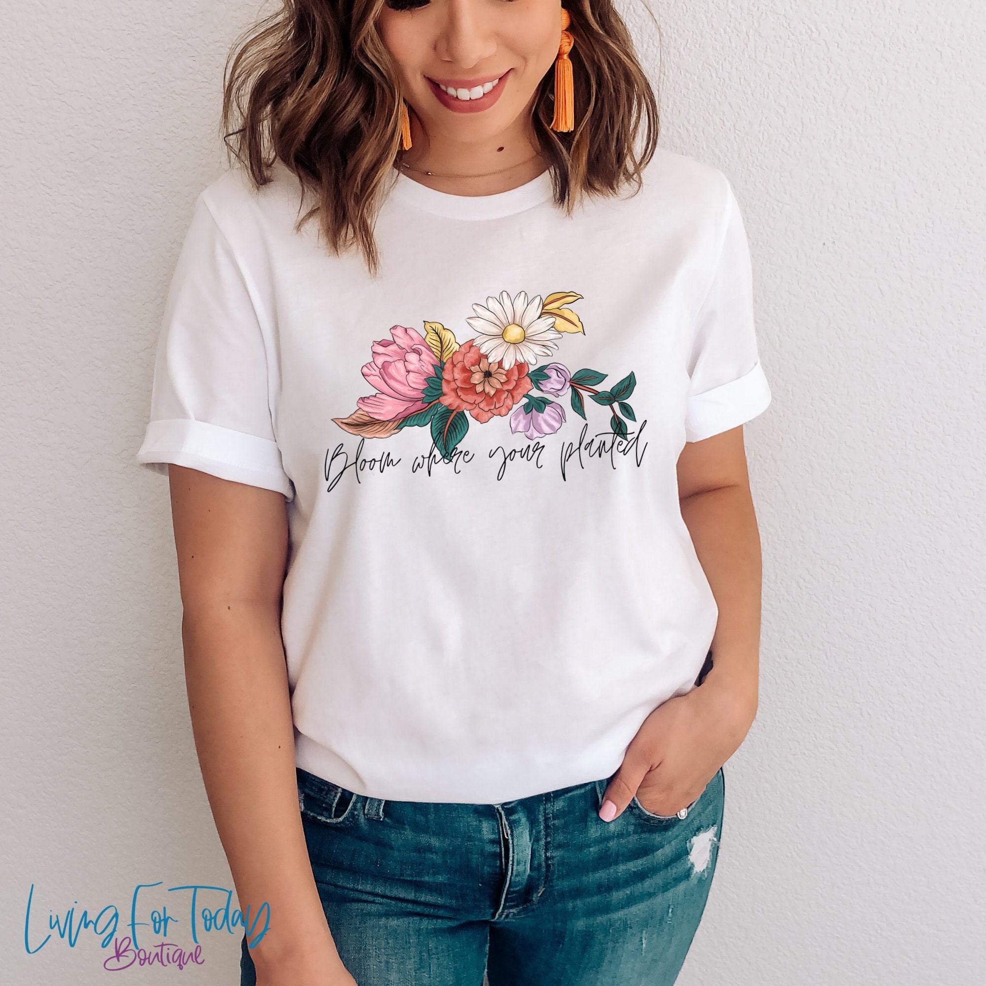 Wildflower Tshirt, Bloom Where You Are Planted Shirt, Colorful Flower ...