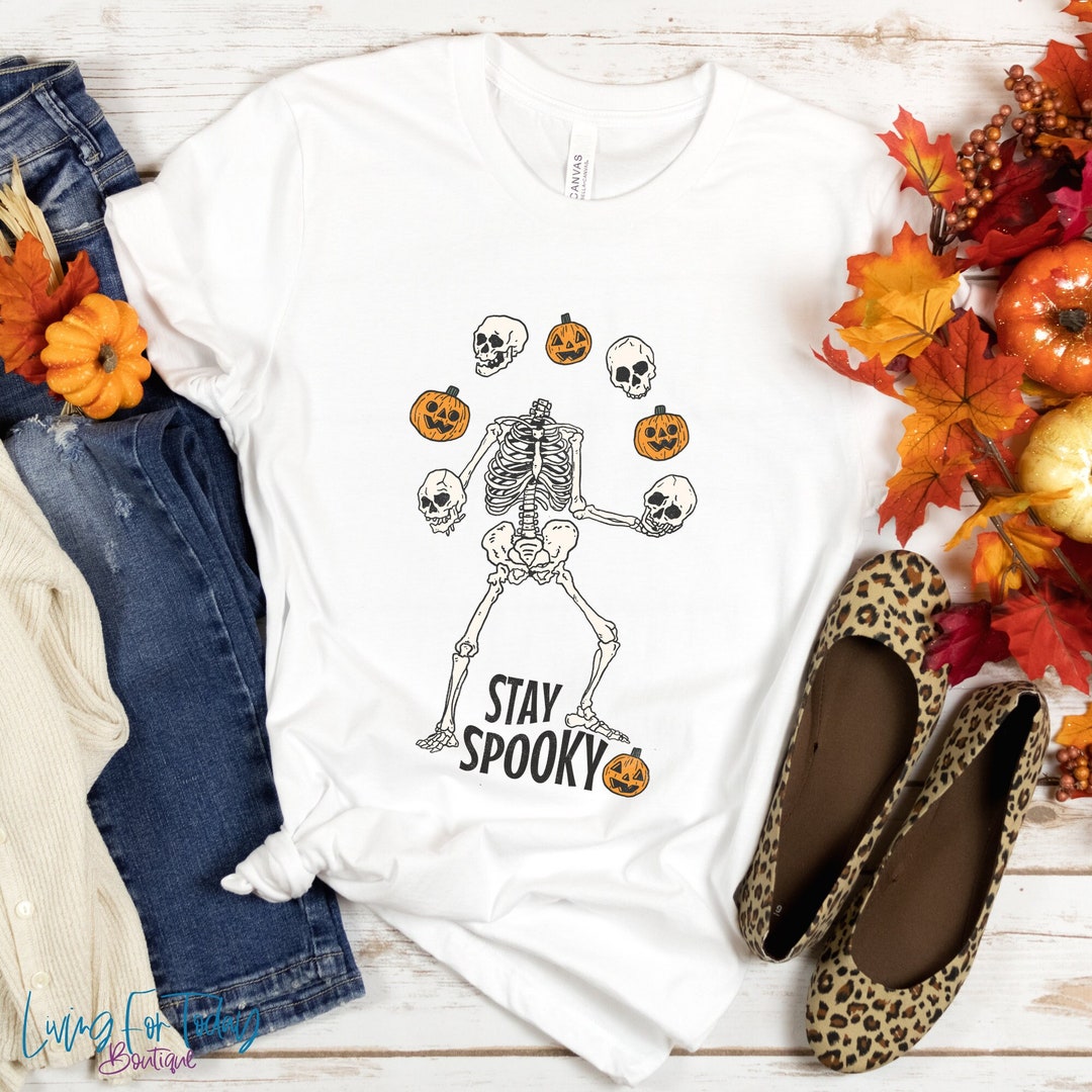 Skeleton Stay Spooky Shirt, Dancing Skeleton, camiseta mínima de ...