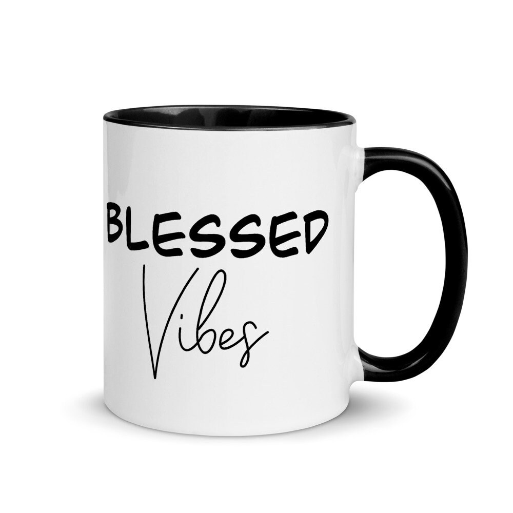 Blessed Vibes Coffee Mug with Color Inside Christian Apparel - Etsy 日本