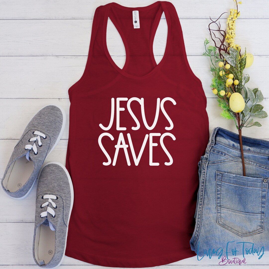 Christian Apparel Jesus Saves Shirt Racerback Tank For Christian