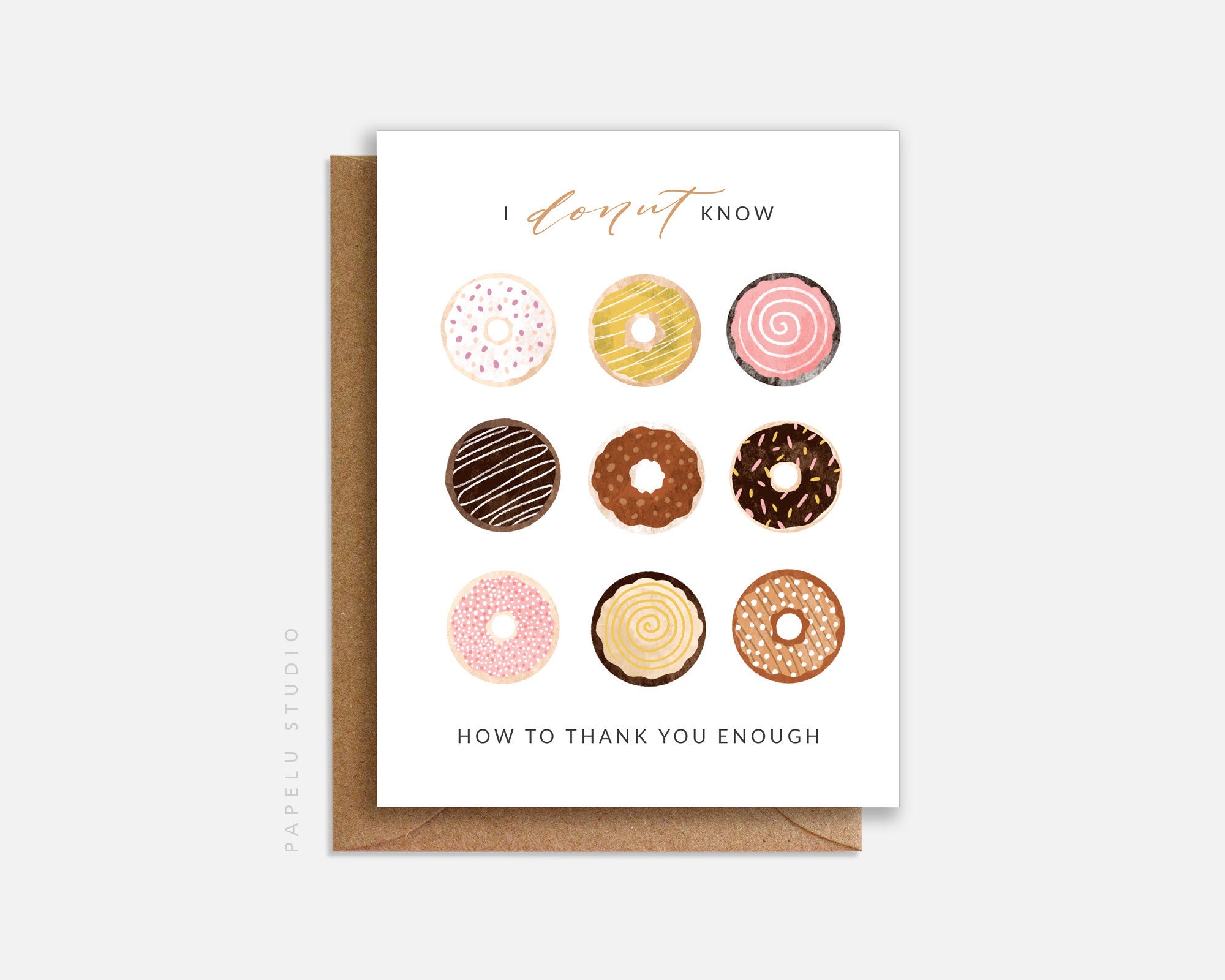 Thank You Greeting Card I Donut Know How to Thank You Enough THA002 - Etsy