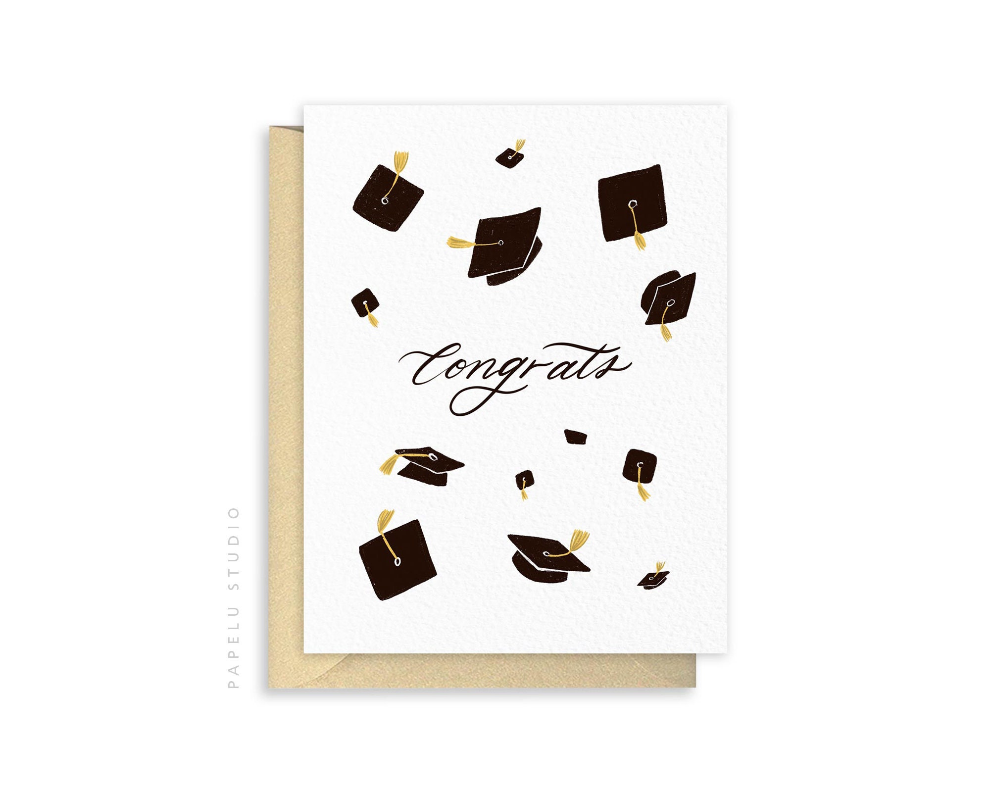 Congratulations Greeting Card Grad Hats Congrats CON007 - Etsy