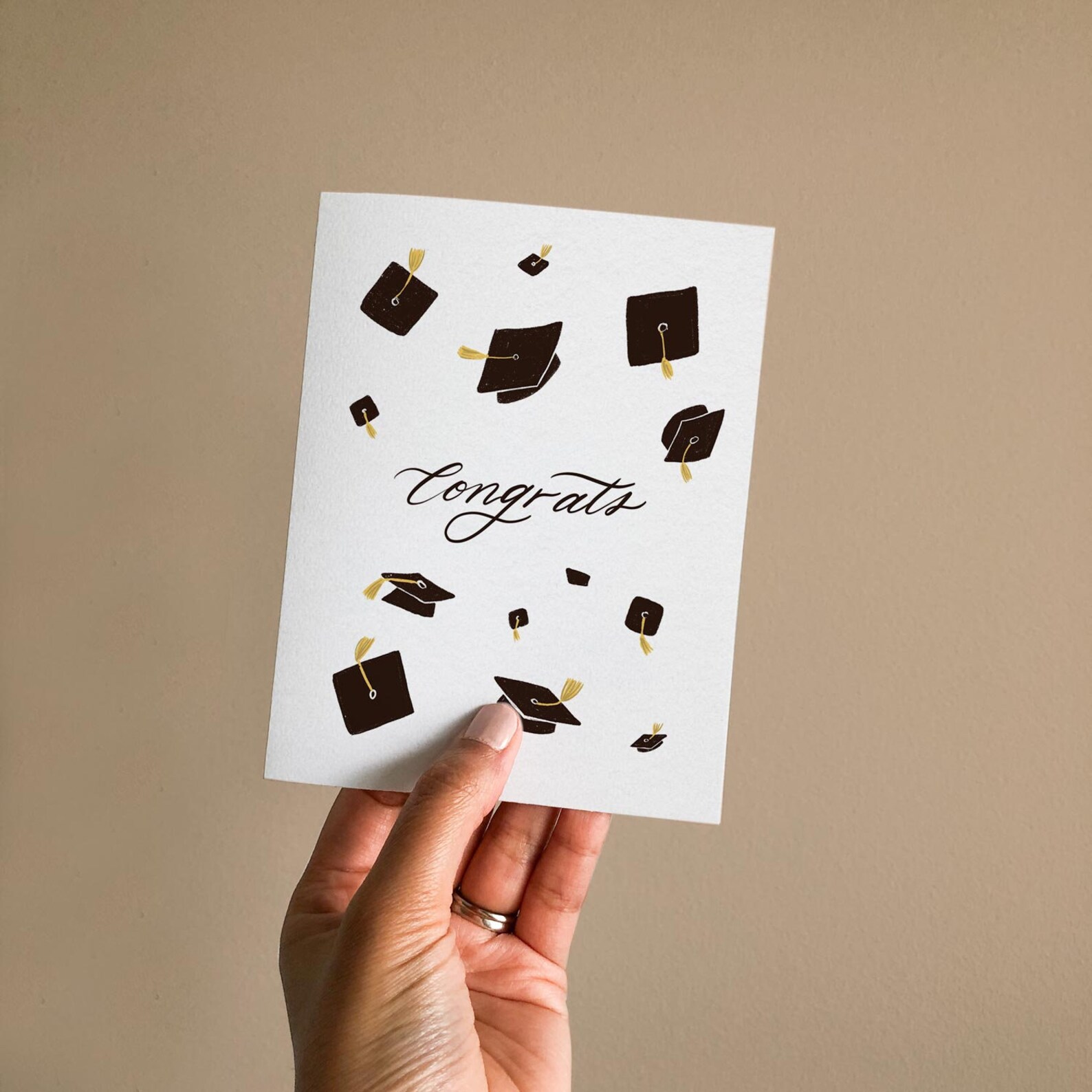 Congratulations Greeting Card Grad Hats Congrats CON007 - Etsy