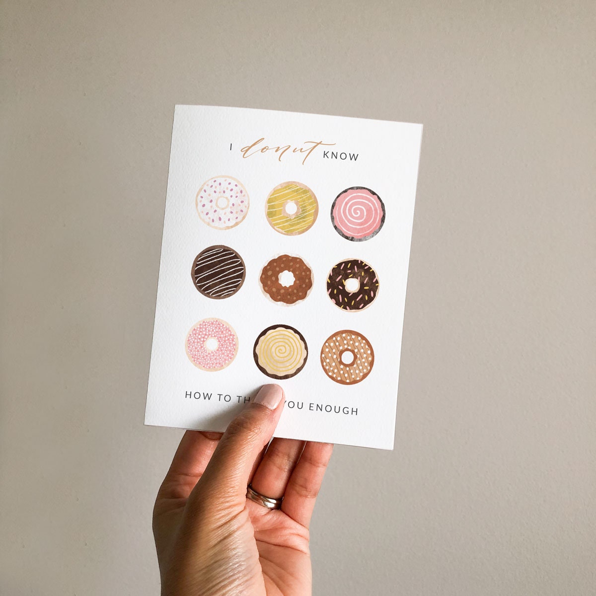 Thank You Greeting Card I Donut Know How to Thank You Enough THA002 - Etsy
