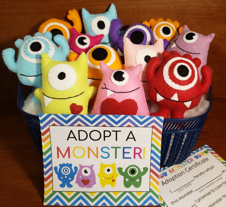 Felt Monster Adopt a Monster Party Favors 1st Birthday - Etsy
