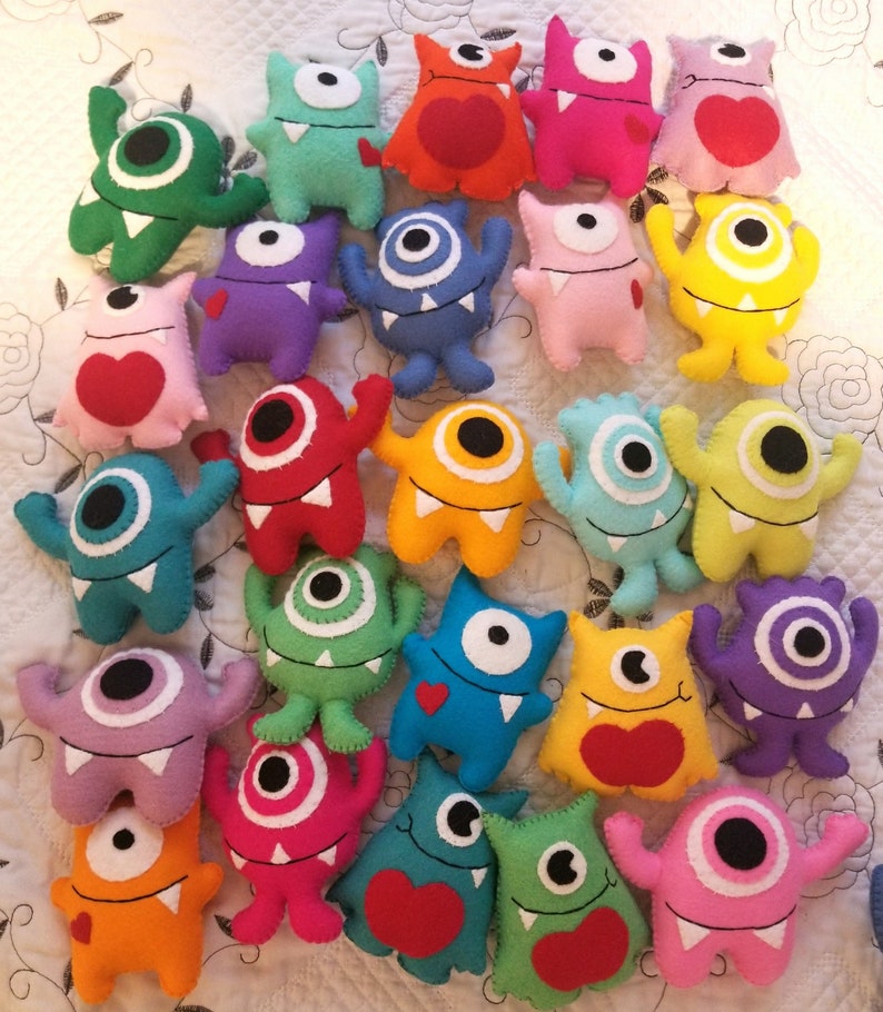 Felt Monster Adopt a Monster Party Favors 1st Birthday - Etsy