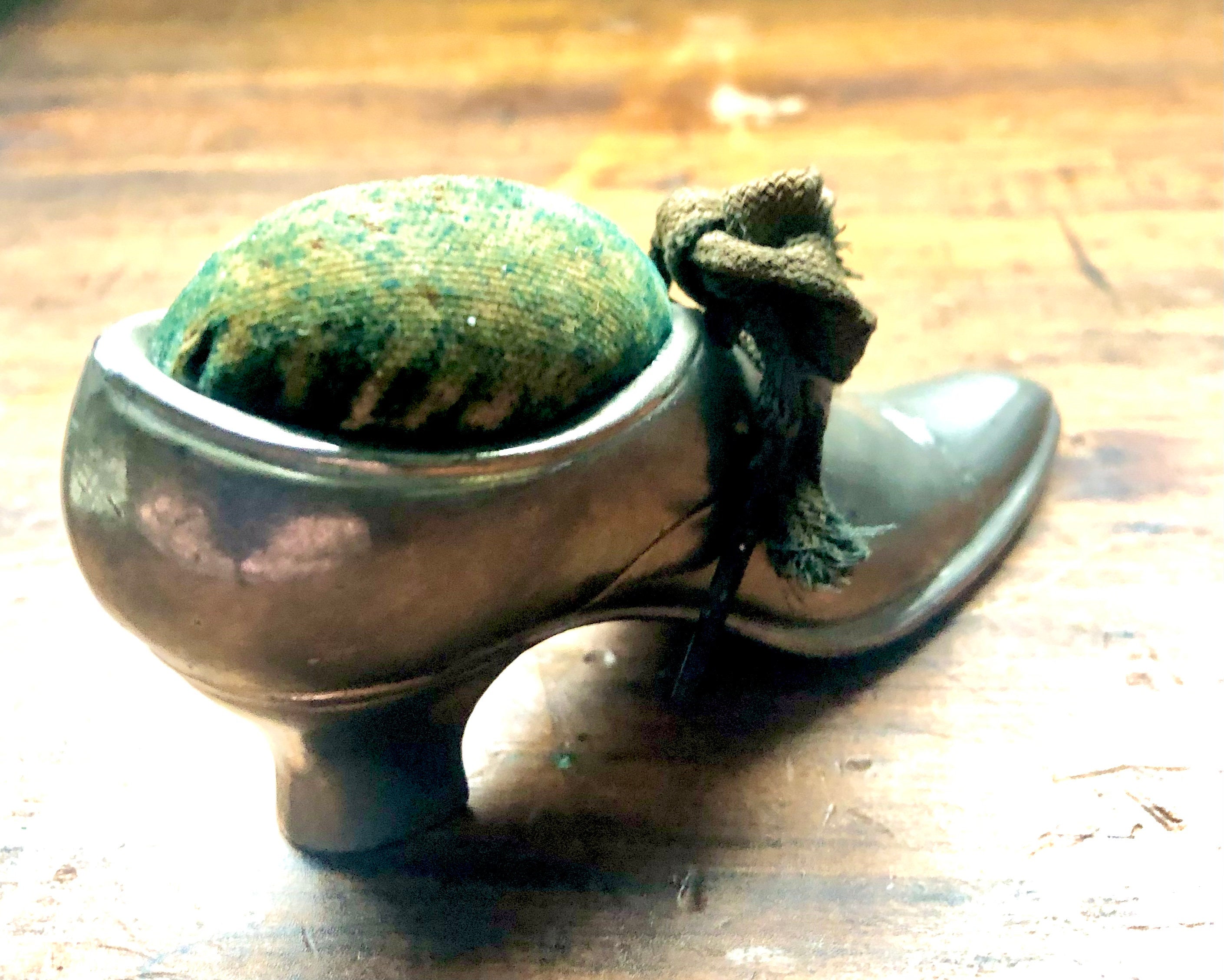 Vintage Victorian Miniature Boot Shoe Pin Cushion Victorian Silver ...