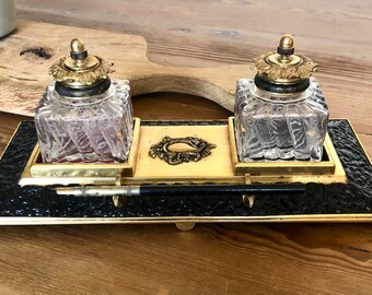 Antique Inkwell Stand - Etsy