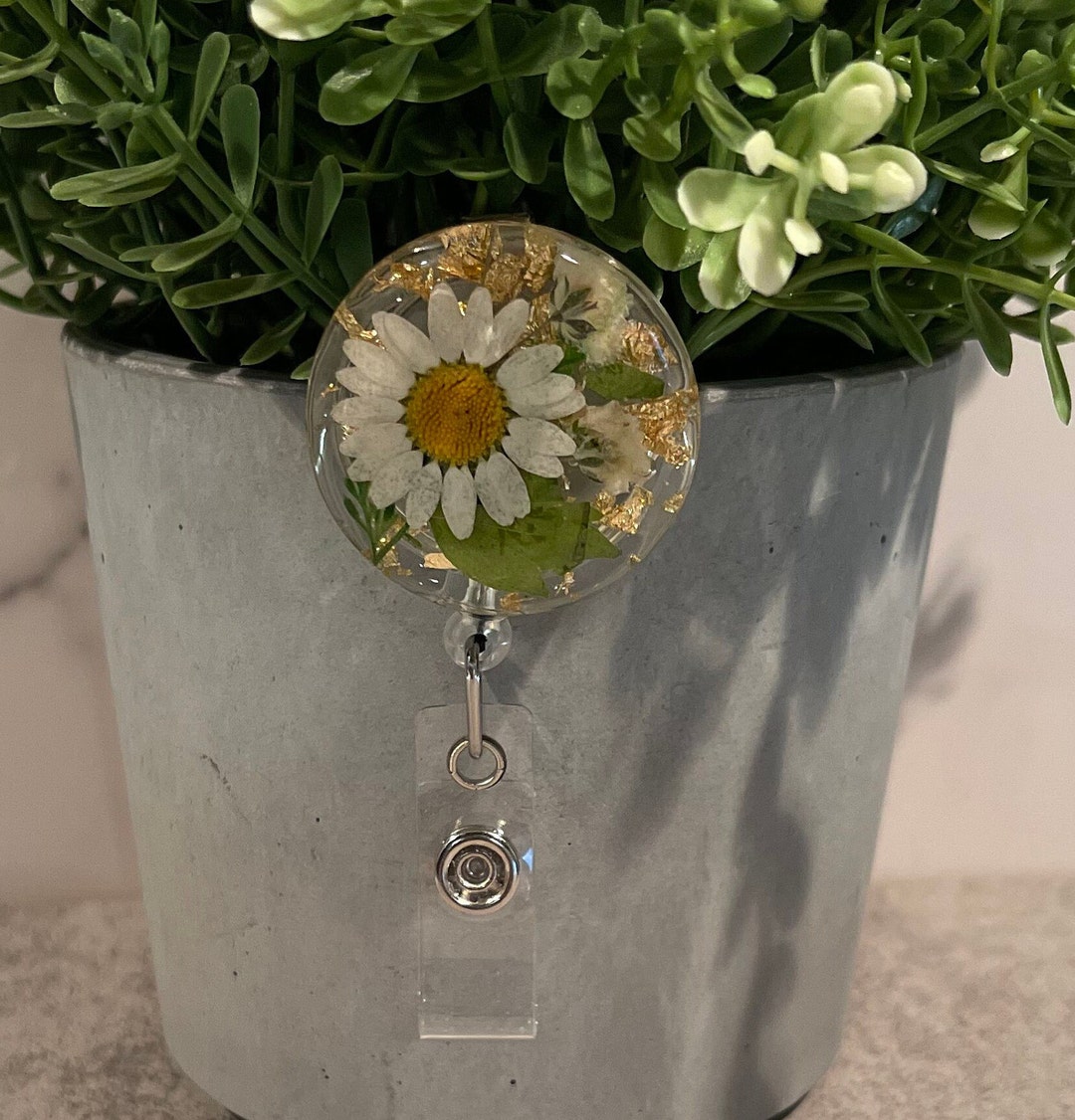 Real Flower Badge Reel, Pressed Flower Badge Reel, Real Pressed Flower ...