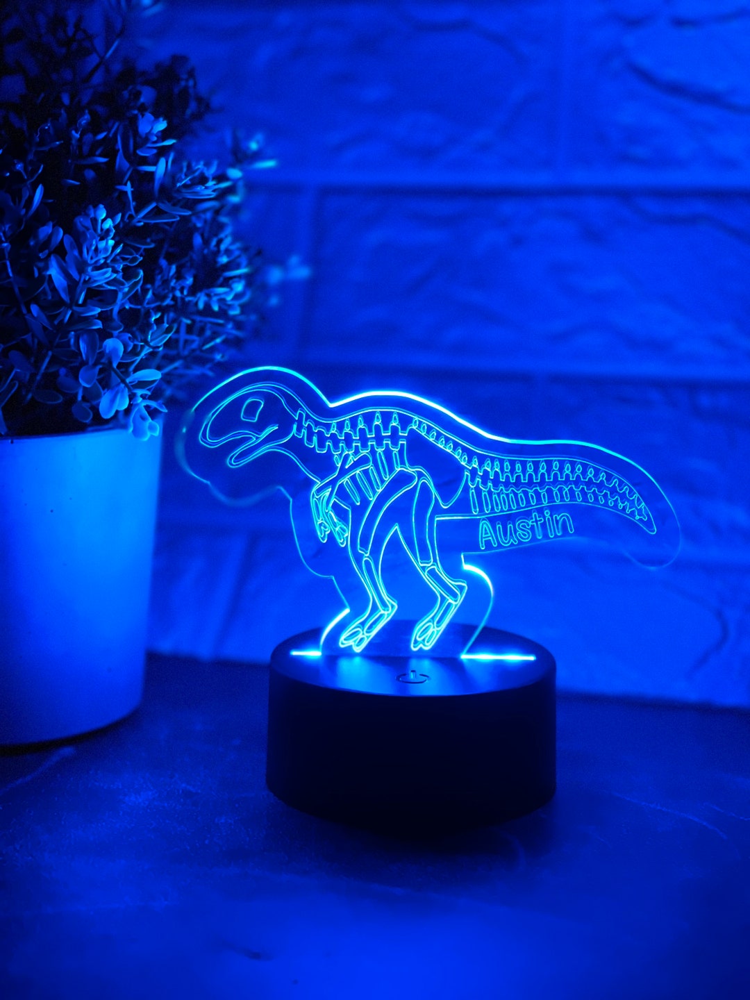 Personalized Kid’s Dinosaur 3D Led Nightlight Lamp, Gift, Kid’s ...
