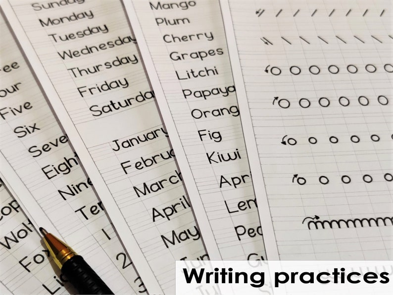 Printable Print Handwriting WorksheetsA4-12Pages Uppercase | Etsy