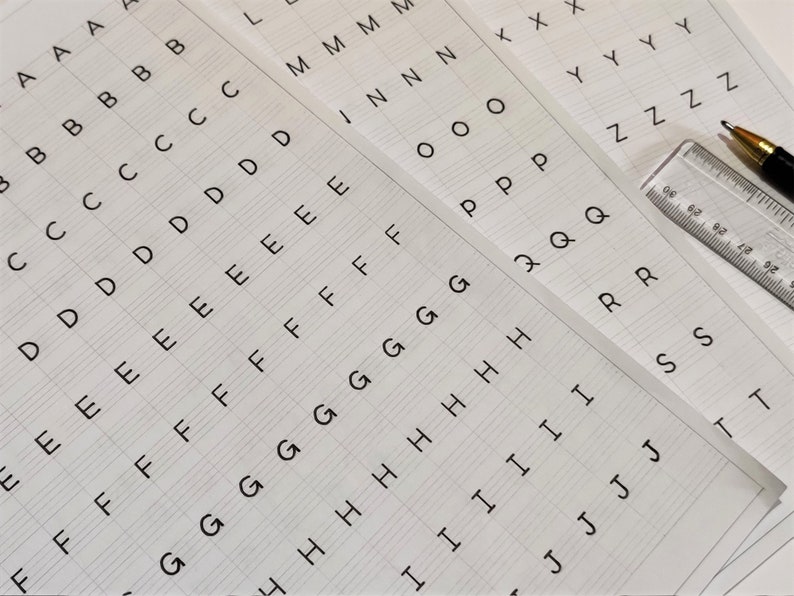 Printable Print Handwriting WorksheetsA4-12Pages Uppercase | Etsy