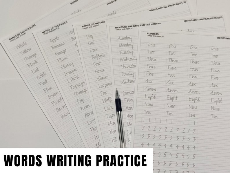 Printable Sharp Edge Cursive Handwriting Worksheets - Etsy Australia