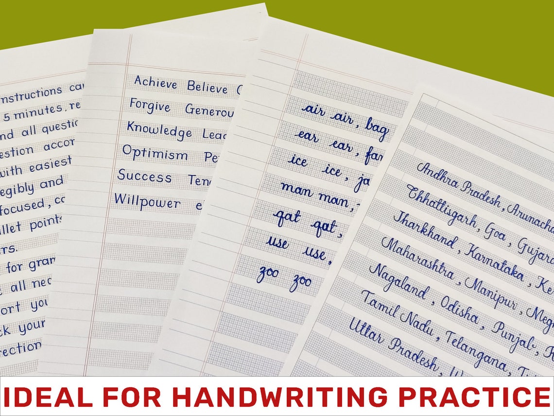 Buy Printable Partial Graph Paper Templates for Handwriting Online in ...