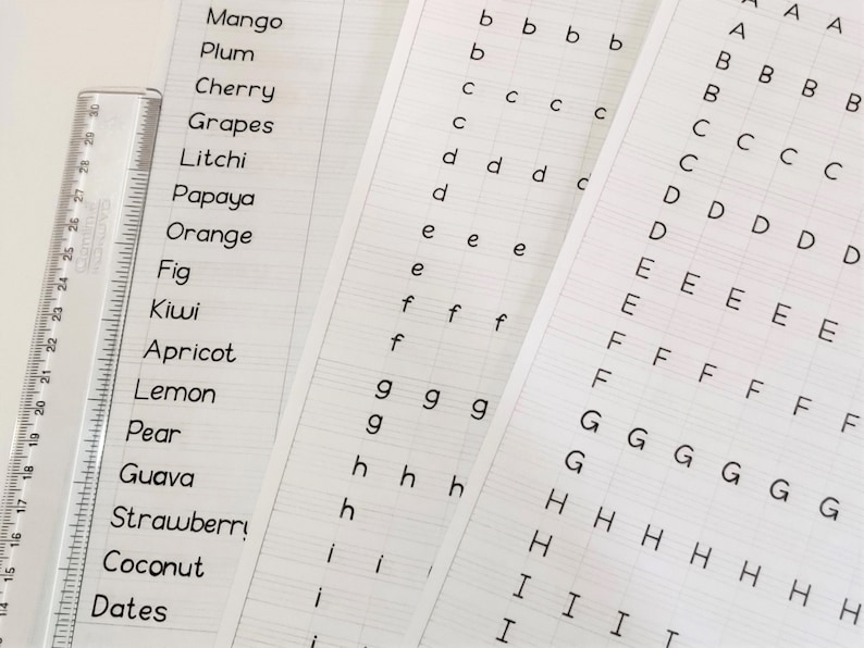 Printable Print Handwriting Worksheetsa4-12pages Uppercase, Lowercase ...