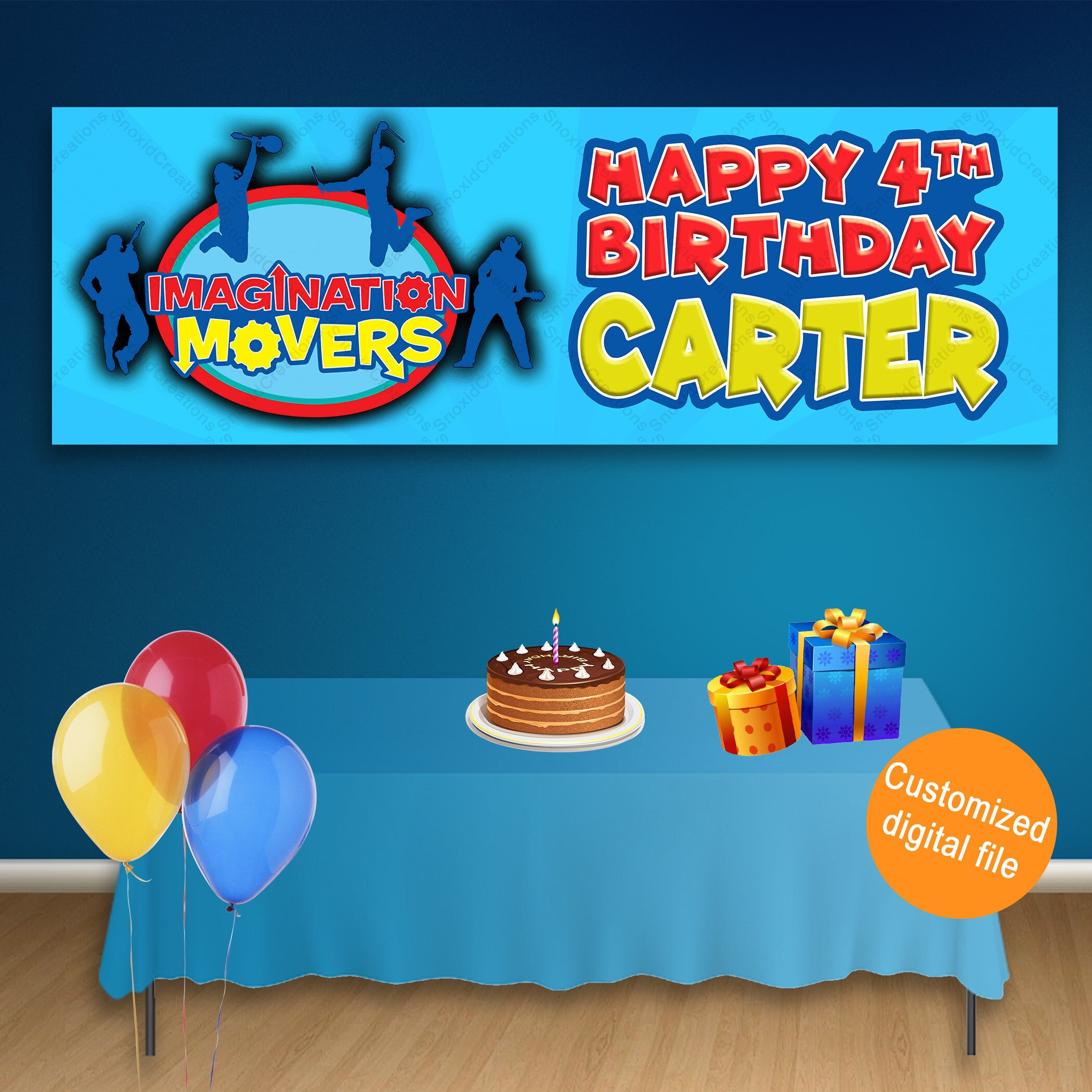 Imagination Movers Birthday Banner, Imagination Movers Backdrop ...