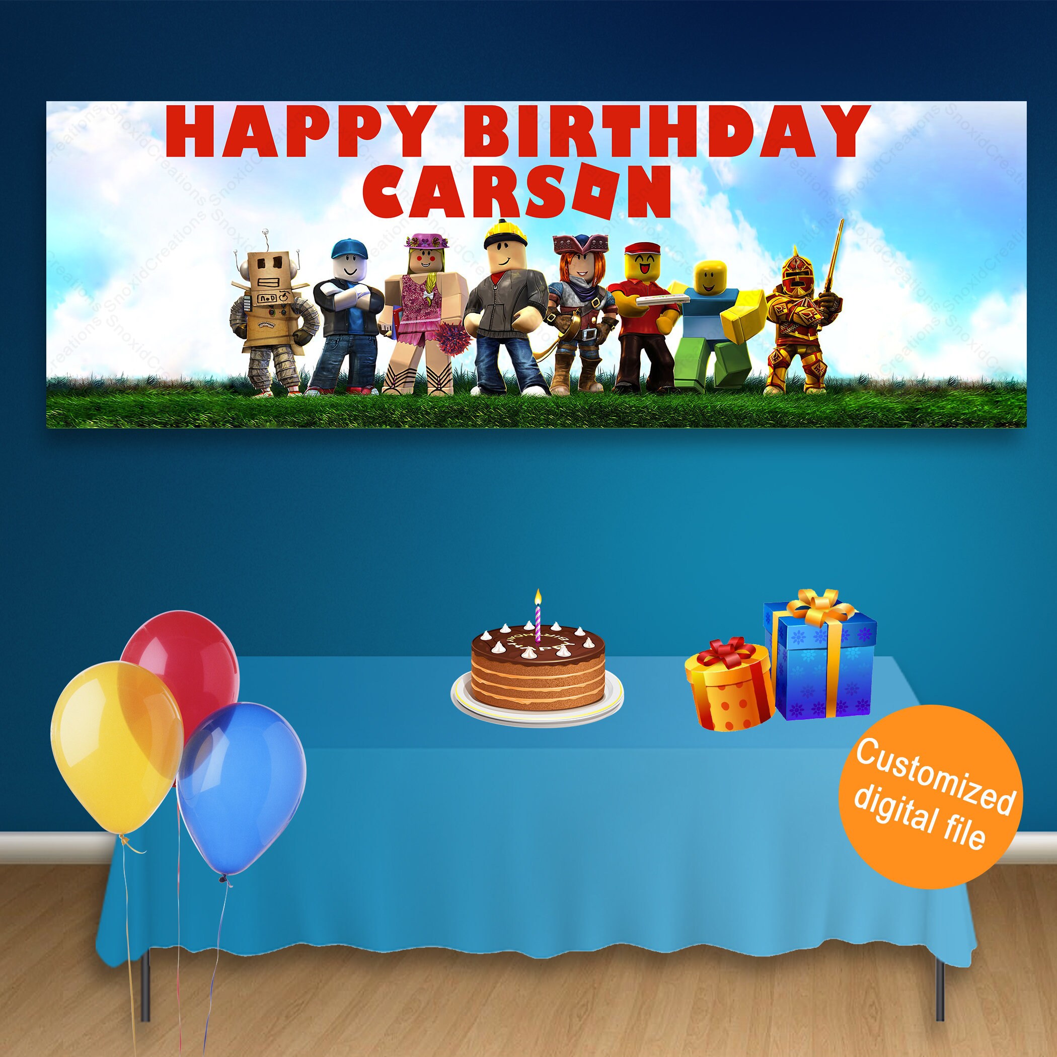 Roblox Party Decor Roblox Party Supply Roblox Cake Topper Printable ...