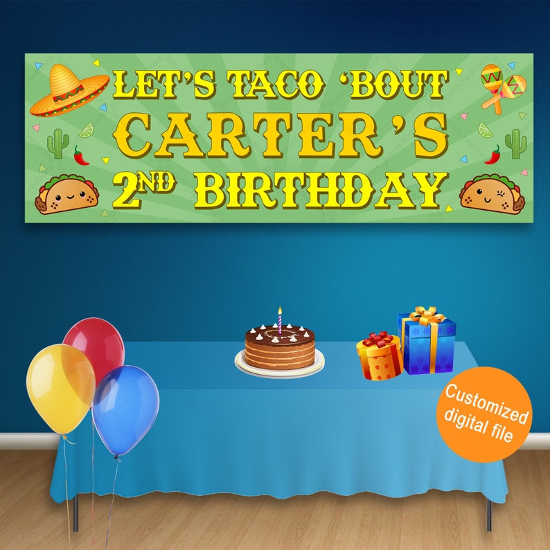 Let's Taco Bout Birthday Banner - Etsy