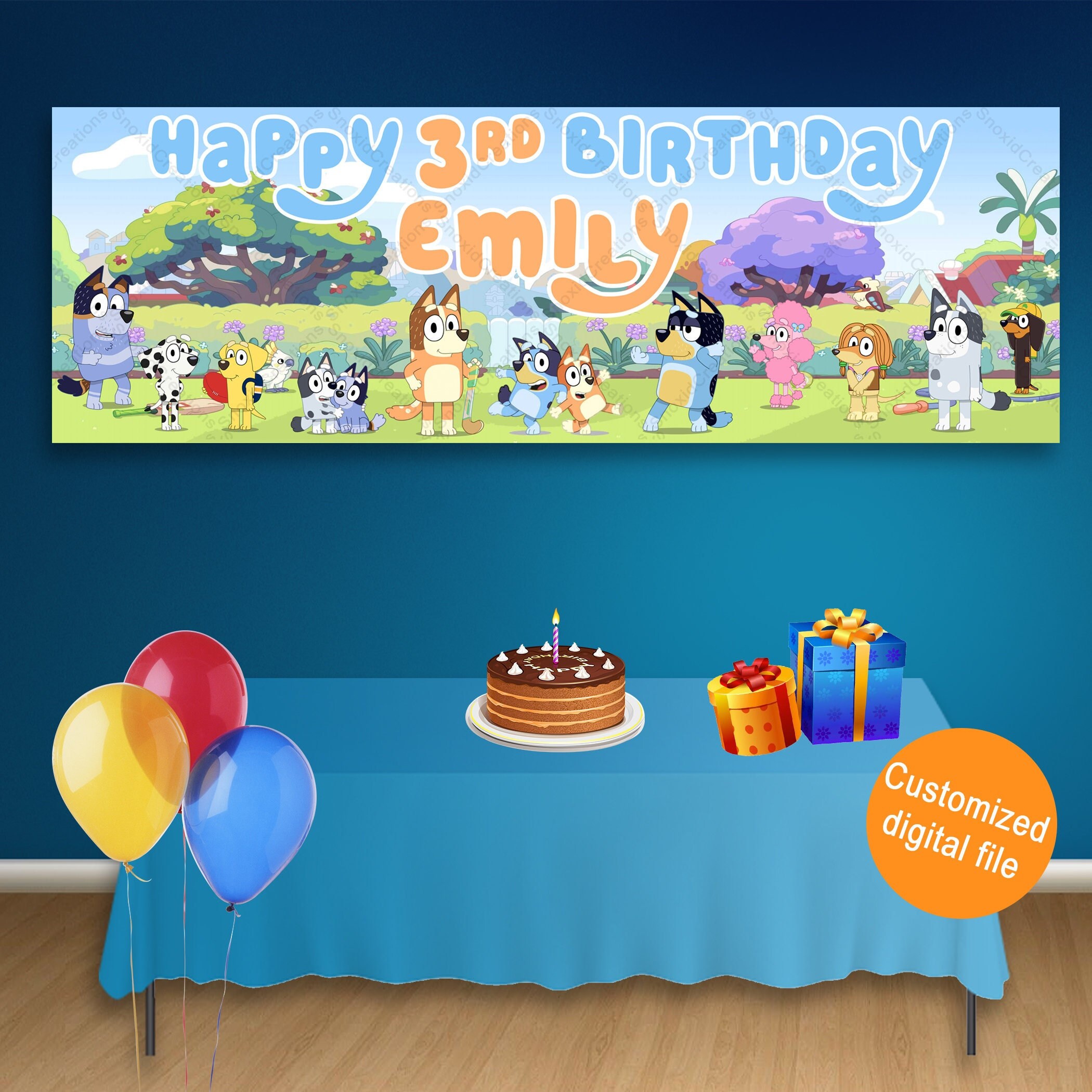 Bluey Birthday Banner Bluey Backdrop Bluey Party Supplies | Etsy