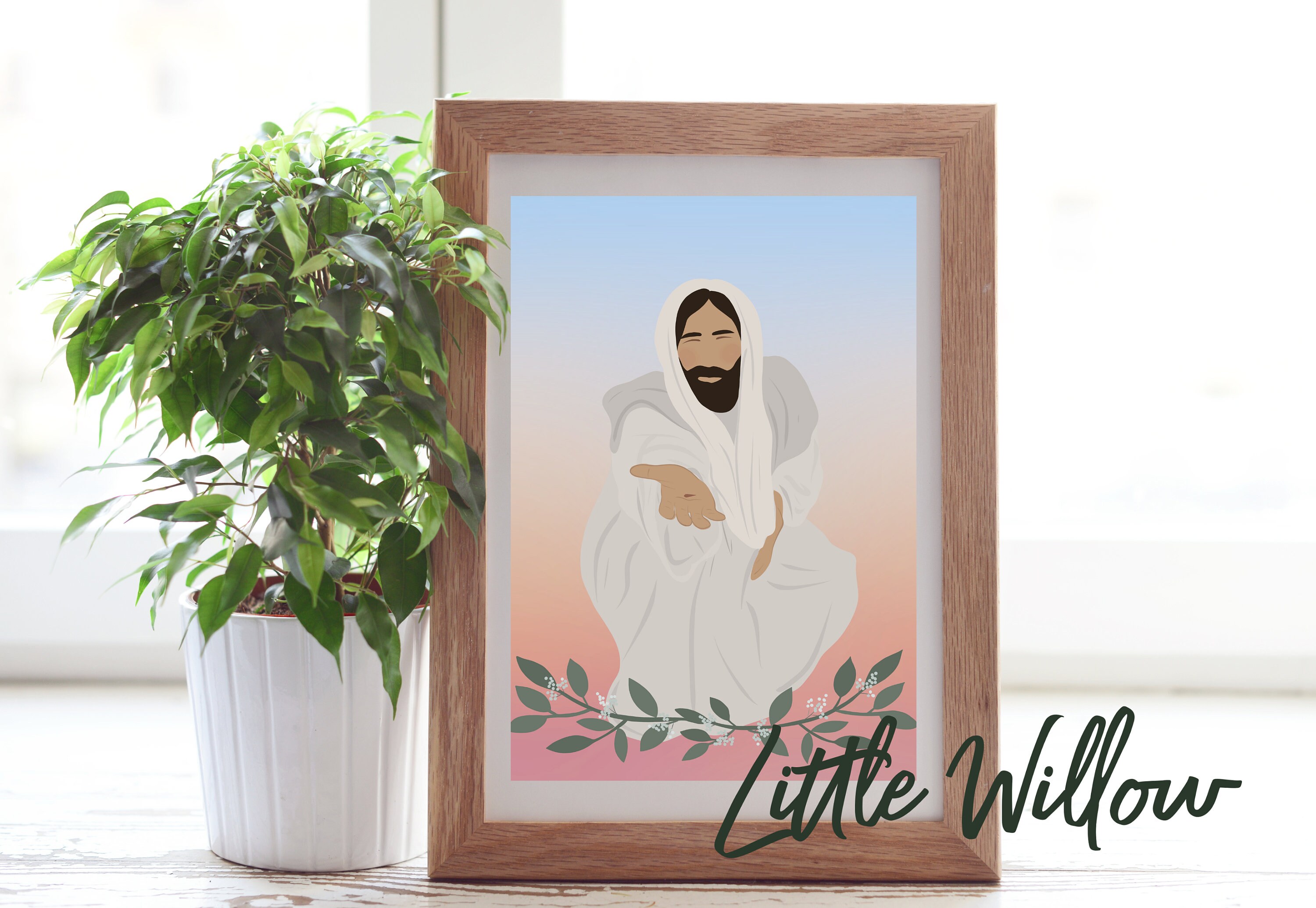 Christ Collection Find Rest Minimalistic Drawing of JESUS Holding Out ...