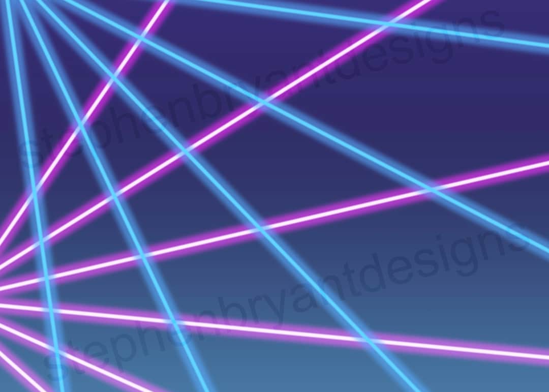 Large Retro Lazer Beams Digital Backdrop - High Quality 84" X 60 ...