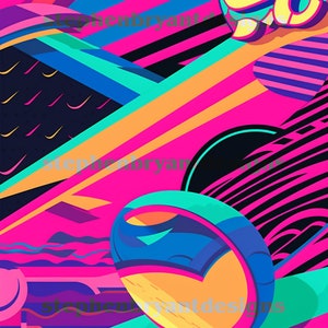 Set of 9 90s Themed Digital Backgrounds, Nostalgic Designs, High ...