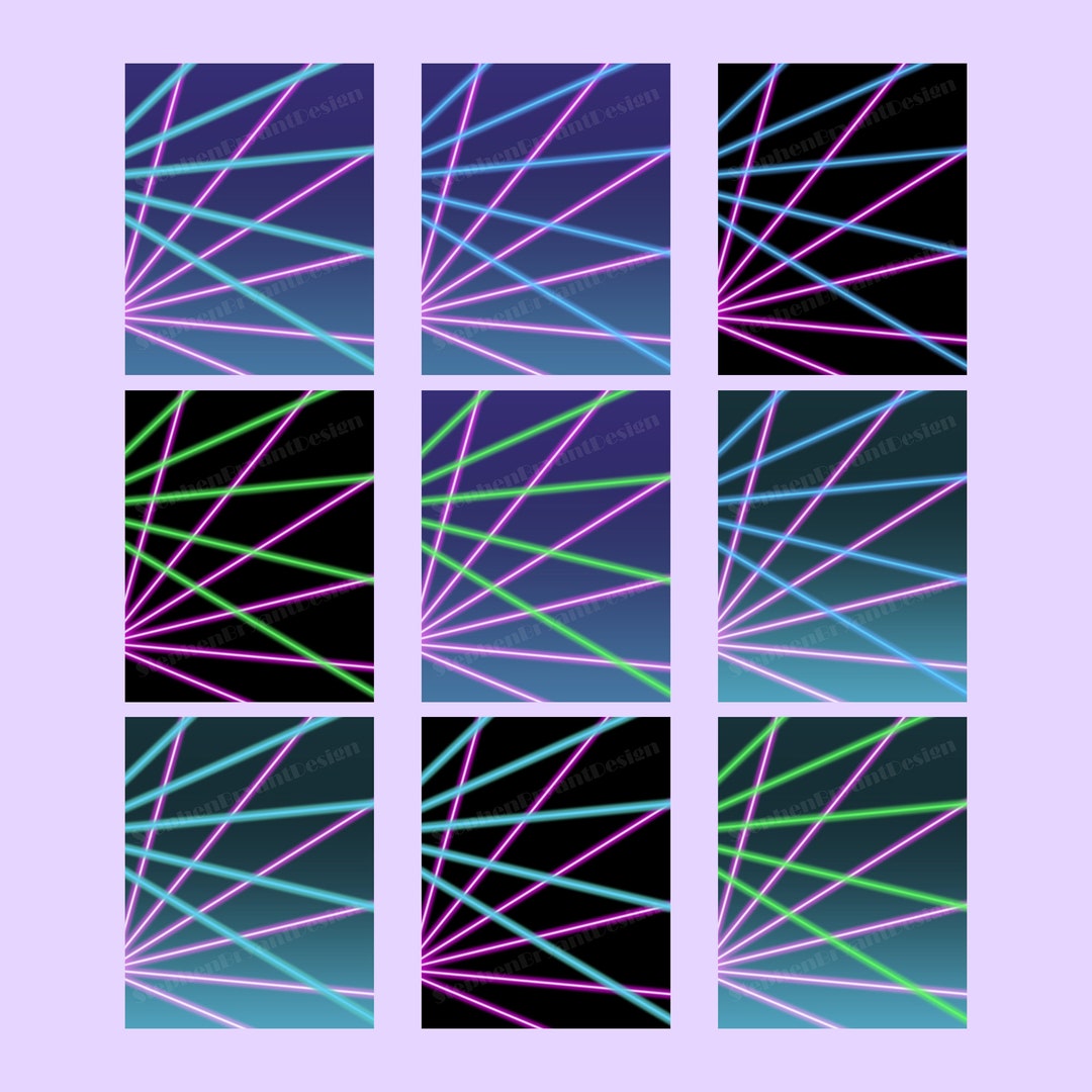 9 Retro 80s Laser Beams Digital Backgrounds - Instant Download - Etsy