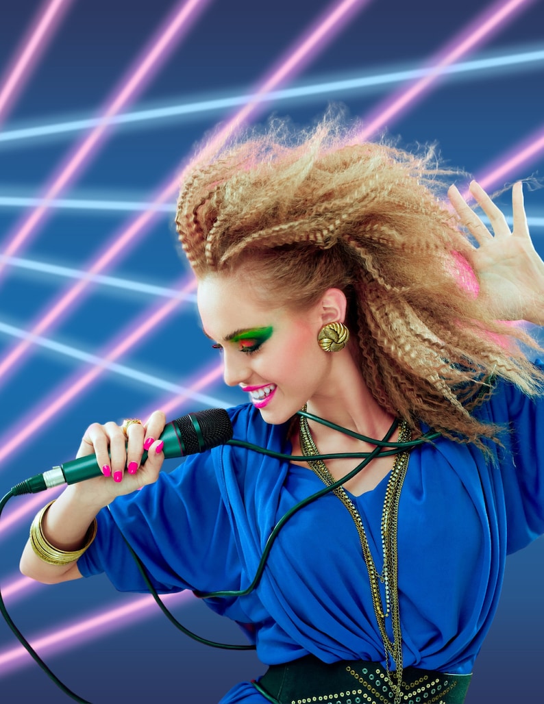 80s Retro Laser Beams Digital Backdrop, 8.5"x11" - Perfect for Adding a ...