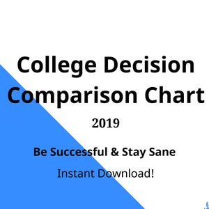 College Decision Comparison Chart Worksheet Instant Download Printable ...