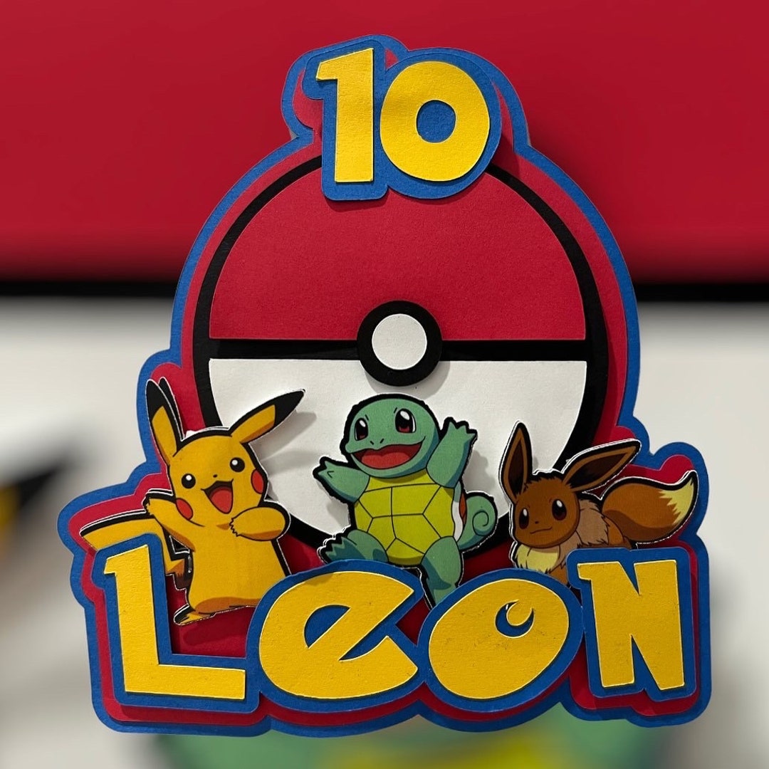 Character Cake Topper / Pokémon Cake Topper / Pokémon Party / - Etsy