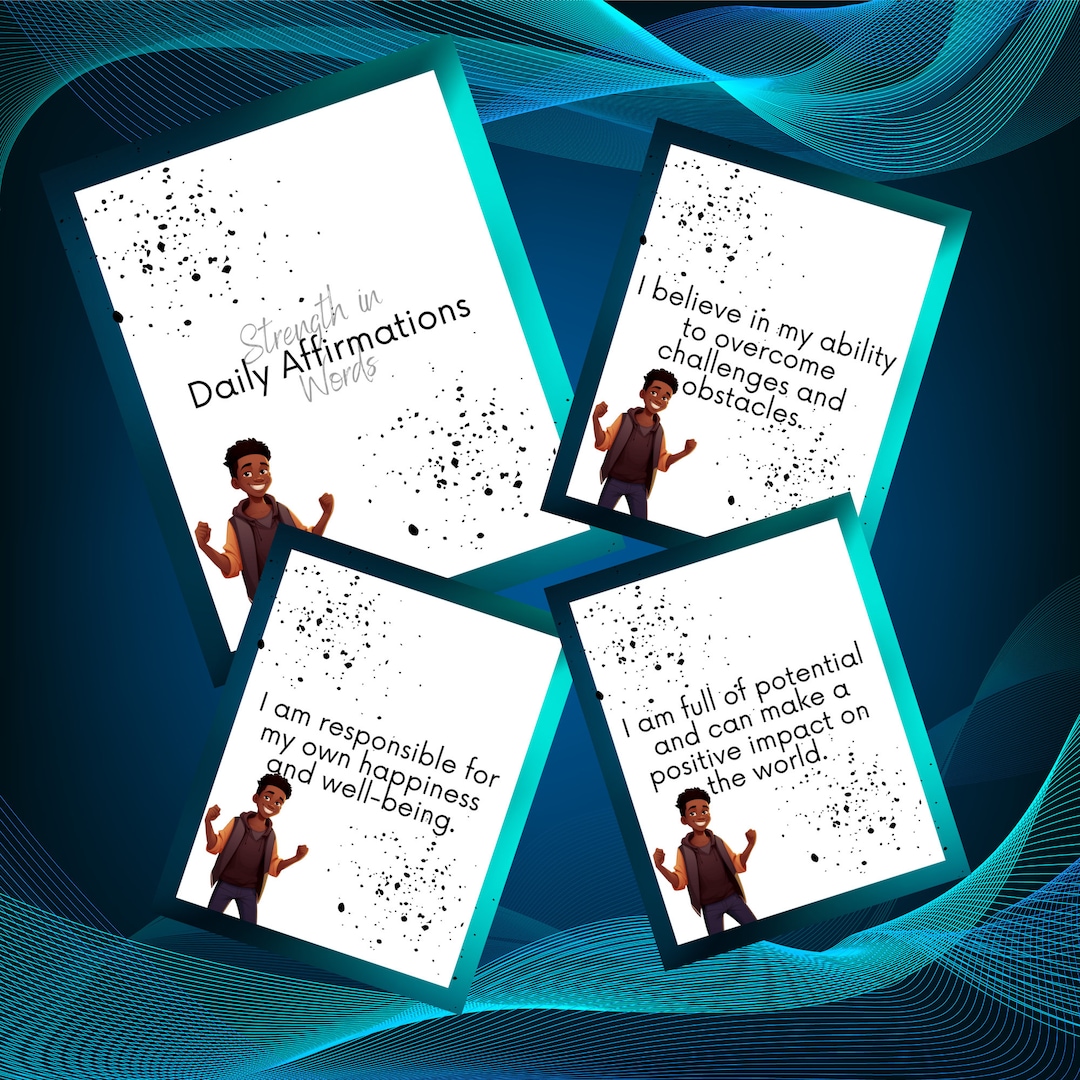 Positive Affirmation Cards for African-american Boys-30-days | Digital ...