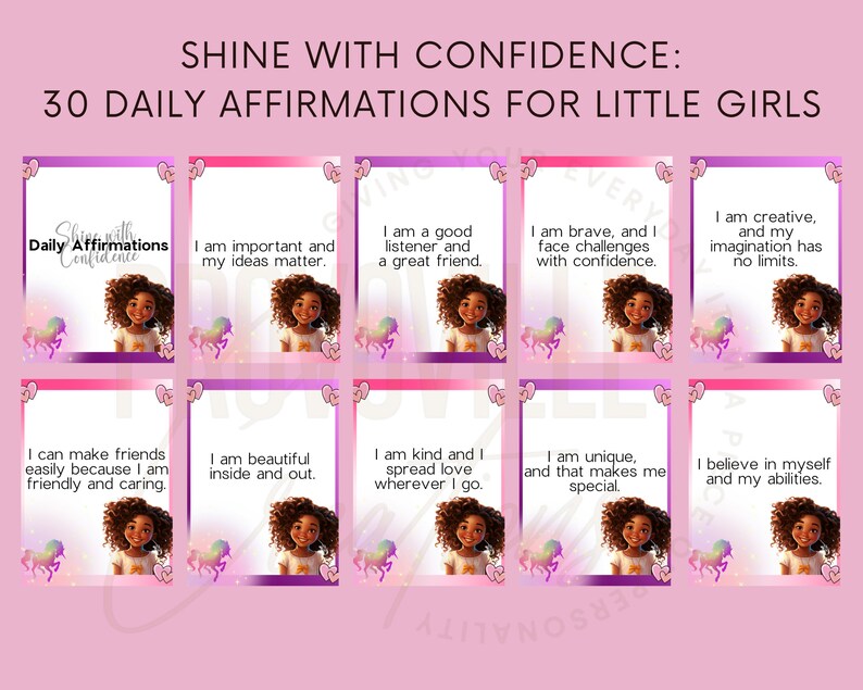 Affirmation Cards for Black Girls | Printable Confidence Deck | Kids ...