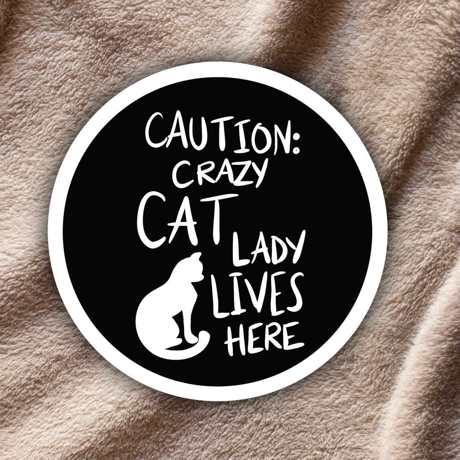 Caution Crazy Cat Lady Lives Here Vinyl Sticker For Water Etsy