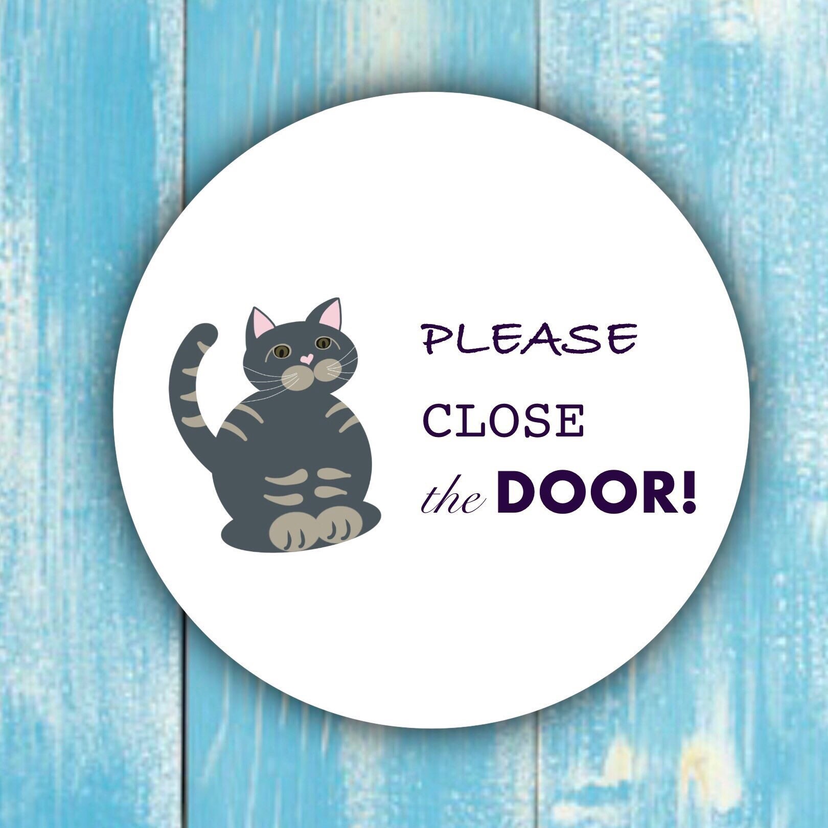 Please Close the Door Sticker Cat Vinyl Decal Caution Cling | Etsy