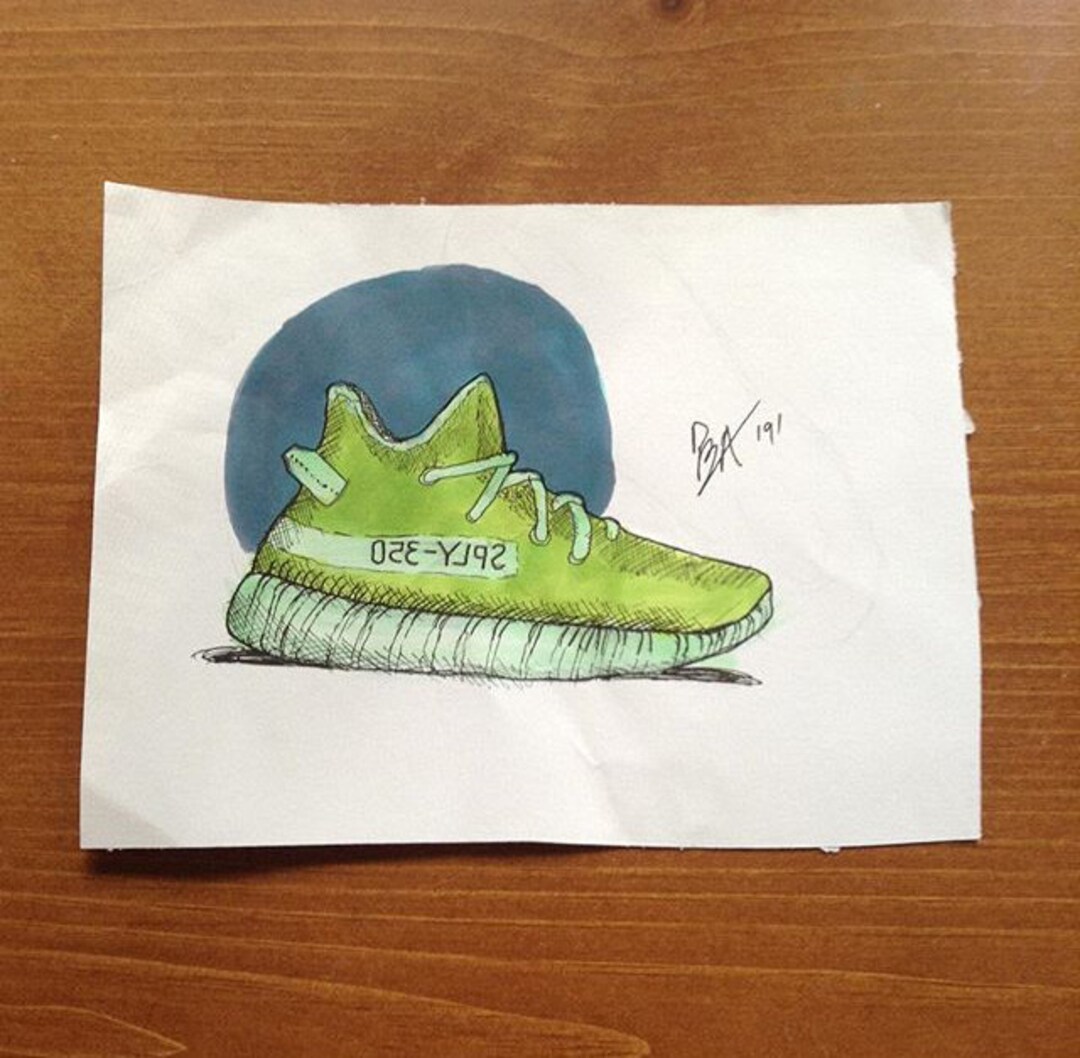 Yeezy Boost 350 ‘glow’ Pen Drawing - Etsy