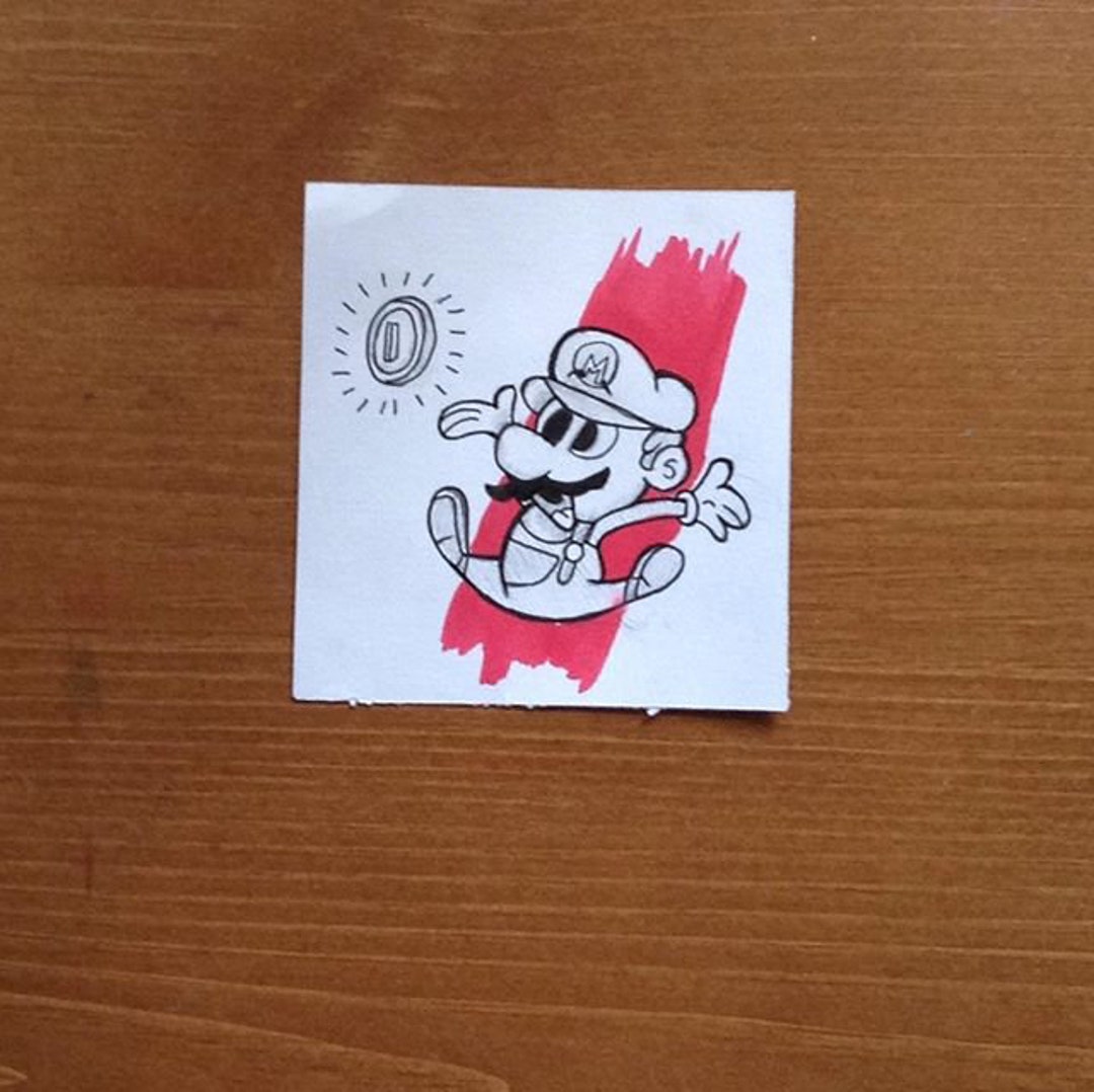 Buzzfeed Mario Drawing - Etsy