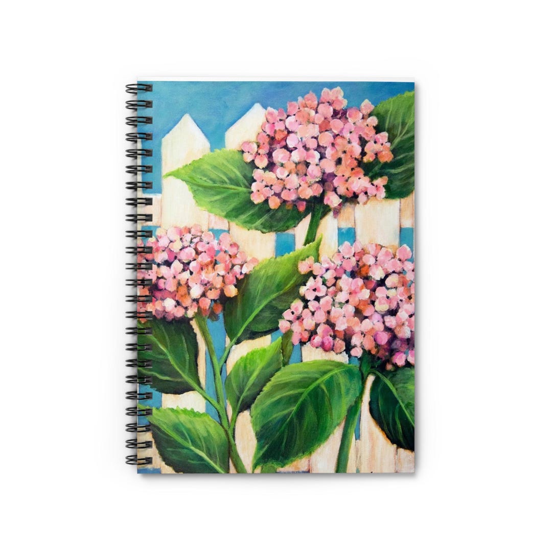 Summer Pink Hydrangeas Flower Art Painting Spiral Notebook Journal ...