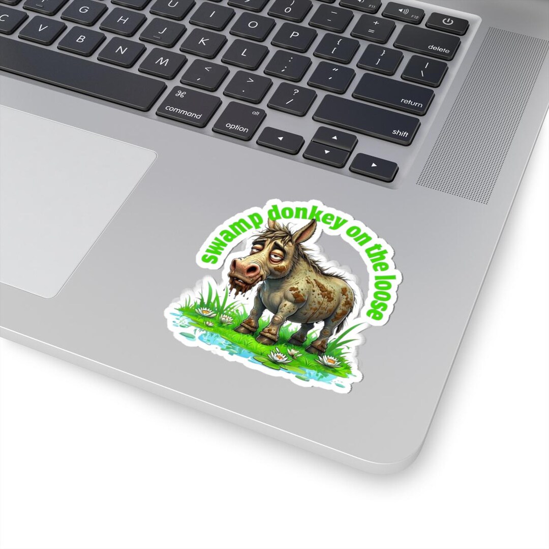 Swamp Donkey on the Loose Stickers | Fun Laptop Decals, Watercolor ...