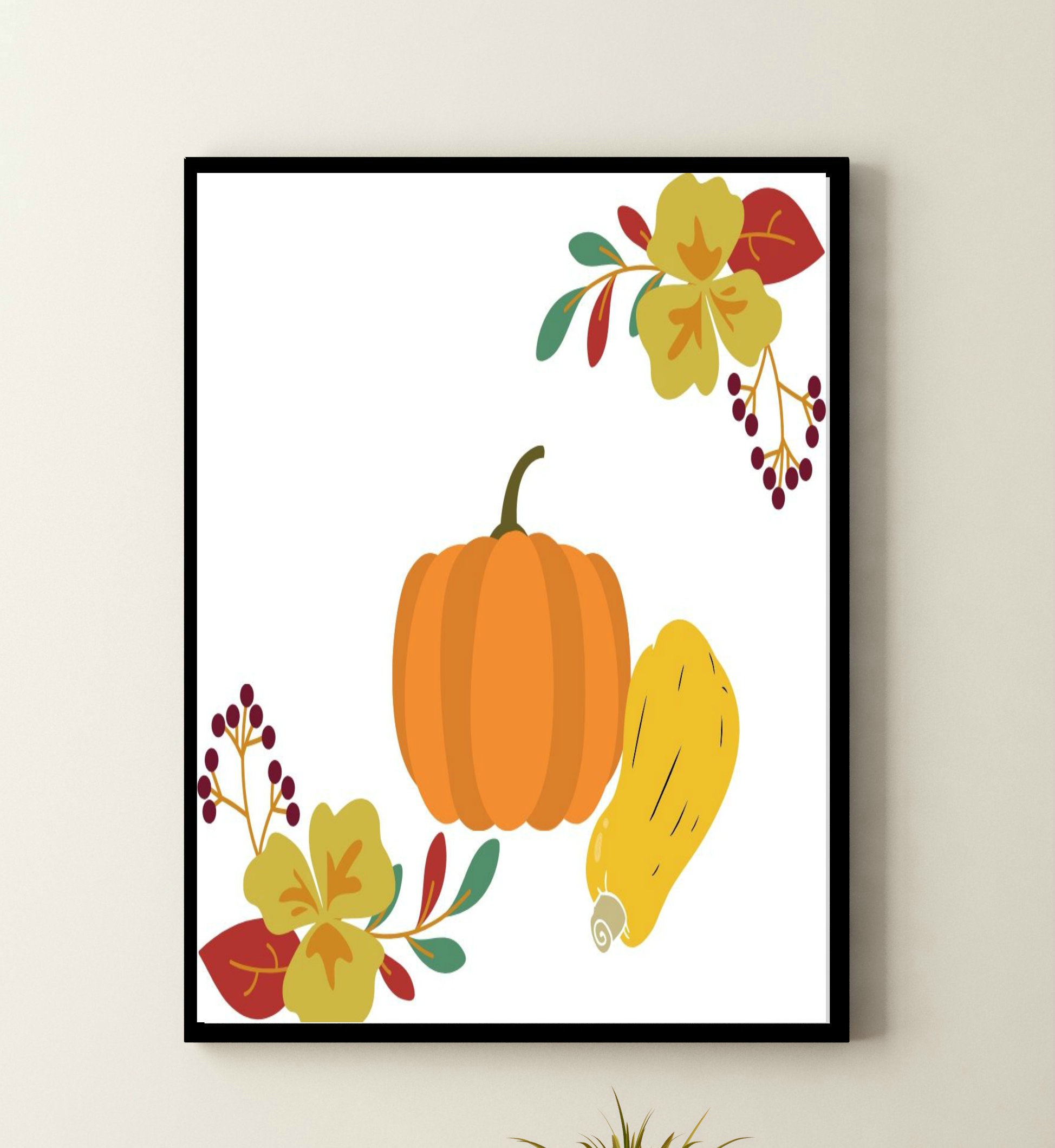 Give Thanks Fall Farmhouse Design Quote Print Wall Decor, Autumn Wall ...